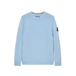Herren Sweatshirt "ZAGREB WOOL RICH SWEATER. Herren", blau, Gr. L, Weekend Offender, 80% WOLLE, 20% NYLON, Sweatshirts, Pullover Herren, leichter