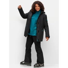 sheego Damen Funktionshose, schwarz, Gr. 42, unifarben, 95% Polyester, 5% Elasthan, Innenseite:100% Polyester, Hosen