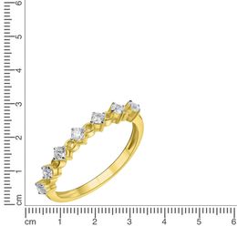 Firetti Damen Goldring "Schmuck Geschenk Gold 375 Fingerring Ring", 62, Gelbgold 375, 2mm, gelb, Gelbgold 375, Fingerringe, mit Zirkonia (synth.)
