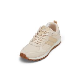 Marc O'Polo MARC O'POLO Damen Sneaker "aus edlem Rindleder und Mesh-Einsatz", Gr. 38, beige, Obermaterial: 80% Polyester, 20% Leder, unifarben, Schuhe