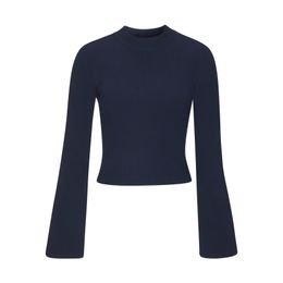 Damen Langarmshirt, Copenhagen Studios, Gr. 48, schwarz, Rippstrick, Obermaterial: 50% Viskose, 28% Polyester, 22% Nylon, unifarben, Shirts, aus