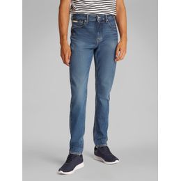 Herren Tapered-fit-Jeans "SLIM TAPER", blau, Gr. 34, Calvin Klein Jeans, unifarben, Denim/Jeans, Obermaterial: 99% Baumwolle, 1% Elasthan, Jeans, in