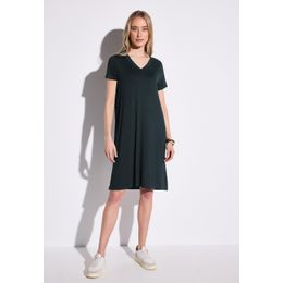 Street One Damen Jerseykleid, gr&uuml;n, Gr. 36, unifarben, Stoff, 95% Viskose, 5% Elasthan, Kleider, knielang