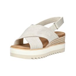 Toms Shoes TOMS Damen Keilsandalette "TOMS Sandalen Textil", Gr. 40, beige, Textil, Schuhe