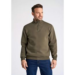 Bison Herren Sweatshirt "Bison Troyer", gr&uuml;n, Gr. XL, Obermaterial: 83% Baumwolle, 14% Polyester, 3% Elasthan, Sweatshirts