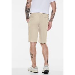 Street One MEN Herren Shorts, beige, Gr. 30, unifarben, Web, 98% Baumwolle, 2% Elasthan, Hosen, mit Tunnelzugband