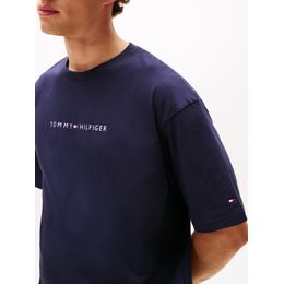 Herren T-Shirt "TEE CONT. LOGO", Tommy Hilfiger Underwear, Gr. XXL, blau, Jersey, Obermaterial: 100% Baumwolle, Shirts, mit Rundhals, normale Passform