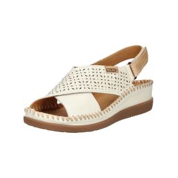 Pikolinos Damen Keilsandalette "Pikolinos Sandalen Leder", Gr. 40, beige, Leder, Schuhe