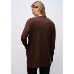 Street One Damen Cardigan, braun, Gr. 38, unifarben, Web, 37% Baumwolle, 34% Polyacryl, 26% Polyester, 3% Elasthan, Strickjacken, soft und weich