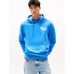 Tommy Jeans Herren Kapuzensweatshirt "TJM STACK BACK LOGO HOODIE EXT", blau, Gr. XXXL, unifarben, Sweatware, Obermaterial: 100% Baumwolle,