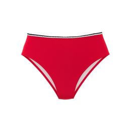 s.Oliver Damen Bikini-Hose "Junis", rot, Gr. 36, kontrastfarbene Details, unifarben, Recycling-Polyamid, Badehosen, mit geflochtenen Details