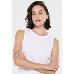 Damen Tanktop, wei&szlig;, Gr. XL, SENSES.THE LABEL, unifarben, Material: 96% Baumwolle, 4% Elasthan, Tops, mit Baumwolle