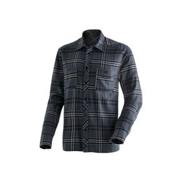 Maier Sports Herren Flanellhemd "Predeal M", grau, Gr. 48, 100% Baumwolle, Hemden, Herren Langarmhemd, Hemd mit lockerer Passform, 100% Baumwolle