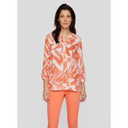 Rabe Damen Klassische Bluse "Bluse", orange, Gr. 42, gemustert, 100%Viskose, Blusen