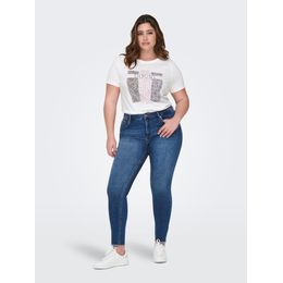 Only CARMAKOMA Damen Skinny-fit-Jeans "CARWILLY REG SK ANK RW DNM TAI263 NOOS", blau, Gr. 48, unifarben, Denim/Jeans, Obermaterial: 92% Baumwolle, 6%