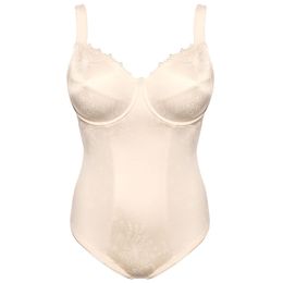Ulla Dessous Damen Body "Body mit B&uuml;gel Viola", Gr. 100, beige, Obermaterial: 50% Polyamid PA. 35% Elasthan EL. 10% Polyester PES. 5% Baumwolle CO.,