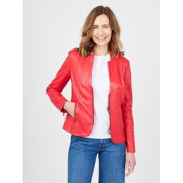 JCC Damen Lederjacke "Lida", rot, Gr. 44, Obermaterial: 100% Lammnappa. Futter: 100% Polyester, Jacken