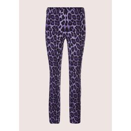 Madeleine Mode MADELEINE Damen Leggings "Leggings Gerade Jersey-Leggings mit Animal-Print"lila, schwarz, Gr. 21, Obermaterial: 69% Polyester PES. 27% Viskose CV. 2%