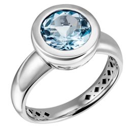 Firetti Damen Fingerring "Schmuck Geschenk Silber 925 Damenring Kreis rund Solit&auml;r", 52, Silber 925 (Sterlingsilber), 2,3mmsilberfarben, hellblau,