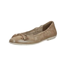 Tamaris Damen Ballerina "Tamaris Ballerinas Leder", Gr. 39, gold, Leder, Schuhe