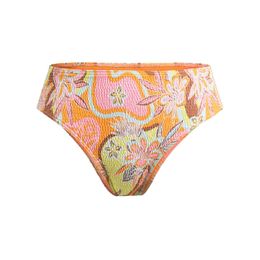 Roxy Damen Bikini-Hose "Floraldelic", orange, Gr. M, 87% Nylon, 13% Elasthan, Badehosen