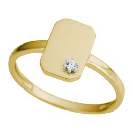 Firetti Damen Fingerring "Schmuck Geschenk Gold 375 Damenring Goldring Platte", 19, 0,02 P2 = erkennbare Einschl&uuml;sse, Diamanten Gelbgold 375 Wei&szlig;gold