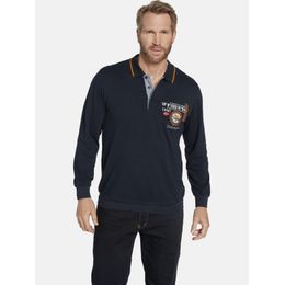 Jan Vanderstorm Herren Langarm-Poloshirt "Langarm-Poloshirt LOKI", blau, Gr. 6XL, Obermaterial: 100% Baumwolle CO., Shirts
