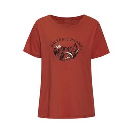 Vivance Damen T-Shirt "mit schimmerndem Frontprint", rot, Gr. 36, bedruckt, Jersey, Obermaterial: 100% Baumwolle, Shirts, aus weicher