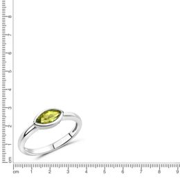Vivance Damen Fingerring "925/- Sterling Silber rhodiniert Peridot", 054 (17,2), 0,62, Silber 925 (Sterlingsilber), wei&szlig;, Silber 925