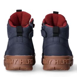 Tommy Hilfiger M&auml;dchen Schn&uuml;rboots, Gr. 27, blau, Polyester, Synthetik, Schuhe, Winterboots, Stiefel mit Profilsohle