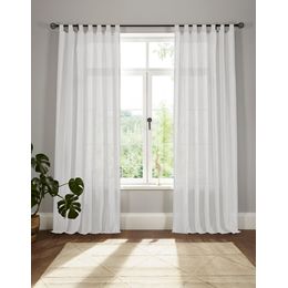 Vorhang OTTO HOME, B:142cm H:225cm, wei&szlig;, Jacquard, Baumwolle, Polyester, Wohnzimmer, Gardinen, "Elby 1", transparent, basic, monochrom, bis 295 cm