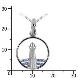 OSTSEE-SCHMUCK Damen Kette mit Anh&auml;nger "OSTSEE-SCHMUCK Kette mit Anh&auml;nger Leuchtturm 15 mm", 40cm, Silber 925 (Sterlingsilber), L: 40, silber,