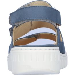 Waldl&auml;ufer WALDL&Auml;UFER Damen Keilsandalette "H-Willow", Gr. 5, blau, Nubukleder, Schuhe, Sommerschuh, Sandale, Keilabsatz, mit Kork-Fu&szlig;bett, Weite H