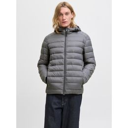 Jack & Jones JACK & JONES Herren Steppjacke "JJEBRADLEY LIGHT PUFFER HOOD NOOS", grau, Gr. XS, unifarben, Web, Obermaterial: 100% Nylon, Jacken