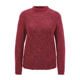 GOLDNER Damen Rundhalspullover "Strickpullover in Bouclé Optik"cayenne, melange, Gr. 46, Obermaterial: 72% Polyester PES. 24% Polyacryl PAN. 4%