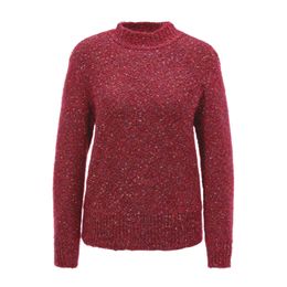 GOLDNER Damen Rundhalspullover "Strickpullover in Bouclé Optik"cayenne, melange, Gr. 42, Obermaterial: 72% Polyester PES. 24% Polyacryl PAN. 4%