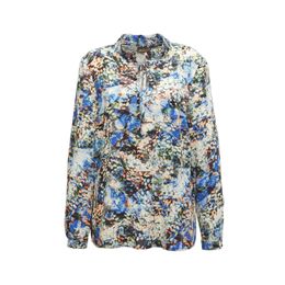 GOLDNER Damen Druckbluse "Druckbluse mit raffinierter Ausschnittl&ouml;sung", schwarz, Gr. 42, Obermaterial: 100% Viskose CV., Blusen