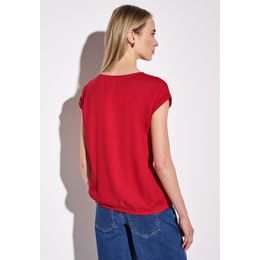Street One Damen Hemdbluse, rot, Gr. 34, unifarben, Stoff, 100% Viskose, Blusen, aus softer Viskose