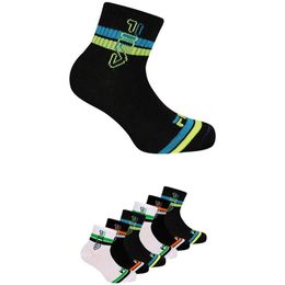 Fila M&auml;dchen Kurzsocken "JUNIOR BOY QUARTER SOCKS", Gr. 23, schwarz-wei&szlig;, Baumwollmischung, unifarben, Socken, sportliches Design mit dynamischen