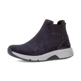 Damen Chelseaboots, Gabor Rollingsoft, Gr. 37, blau, Elastischer Einsatz, Veloursleder, Schuhe, Plateau, High Top-Sneaker, Schn&uuml;rschuh mit Grip-Profil