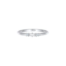 Elli DIAMONDS Damen Fingerring "Verlobungsring Diamant (0.03 ct.) Rechteck 925 Silber", 52mm, 0,03 P1 = bei 10-facher Vergr&ouml;&szlig;erung erkennbare