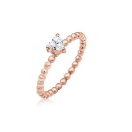 Elli Damen Verlobungsring "Verlobungsring Herz Zirkonia Kristall 925 Silber", 52mm, Silber 925 (Sterlingsilber), 2mm, rosa, Silber 925