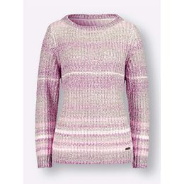 Casual Looks Damen Strickpullover "Pullover", beige, Gr. 40, gemustert, gestreift, mehrfarbig, 100% Polyacryl, Pullover