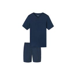 Schiesser Herren Schlafanzug "Pyjama Casual Essentials", Gr. XL, blau, Obermaterial: 100% Baumwolle CO., Homewear-Sets