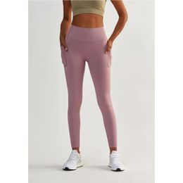 BESHAPED Damen Trainingstights "Lift Me Up", rosa, Gr. M, unifarben, 90% Nylon, 10% Elasthan, Hosen, mit atmungsaktiver Eigenschaft