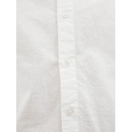Jack & Jones Jungen Langarmhemd "JJEBREEZE SHIRT LS SN JNR", wei&szlig;, Gr. 140, JACK & JONES JUNIOR, unifarben, Web, Obermaterial: 70% Baumwolle, 30% Leinen, Hemden