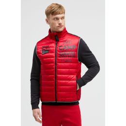 CAMP DAVID Herren Steppweste, rot, Gr. M, bedruckt, Web, Material: 100% Polyester, Futter: 100% Polyester, F&uuml;llung: 100% Polyester, Westen, mit