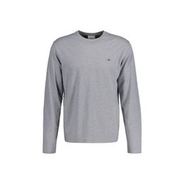 Gant Herren Longsleeve "Longsleeve REGULAR SHIELD LONG SLEEVE 1er Pack", grau, Gr. 5XL, Obermaterial: 100% Baumwolle CO., Shirts