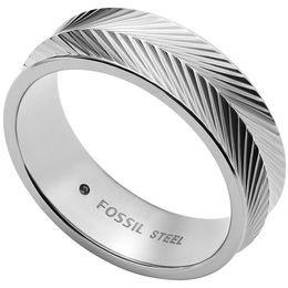 Fossil Damen Fingerring "Schmuck Geschenk Edelstahl Ring HARLOW", 15,5, Edelstahl, 10mm, silber, Edelstahl, Fingerringe