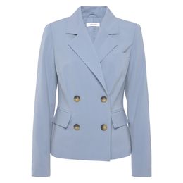 Lascana Damen Kurzblazer, blau, Gr. 38, unifarben, Web, Obermaterial: 64% Polyester, 32% Viskose, 4% Elasthan. Futter: 100% Polyester, Blazer, mit